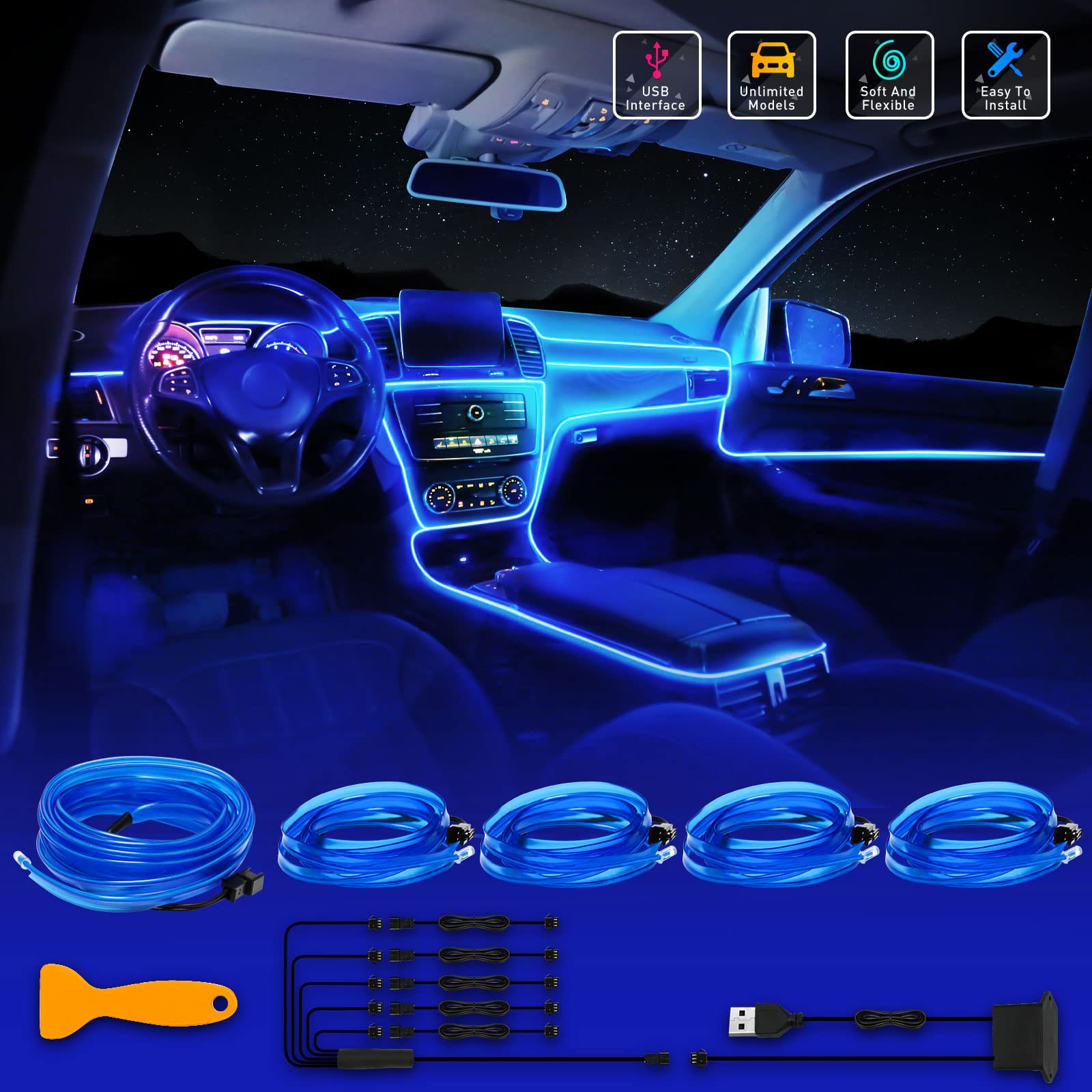 El Wire Car Interior Installation