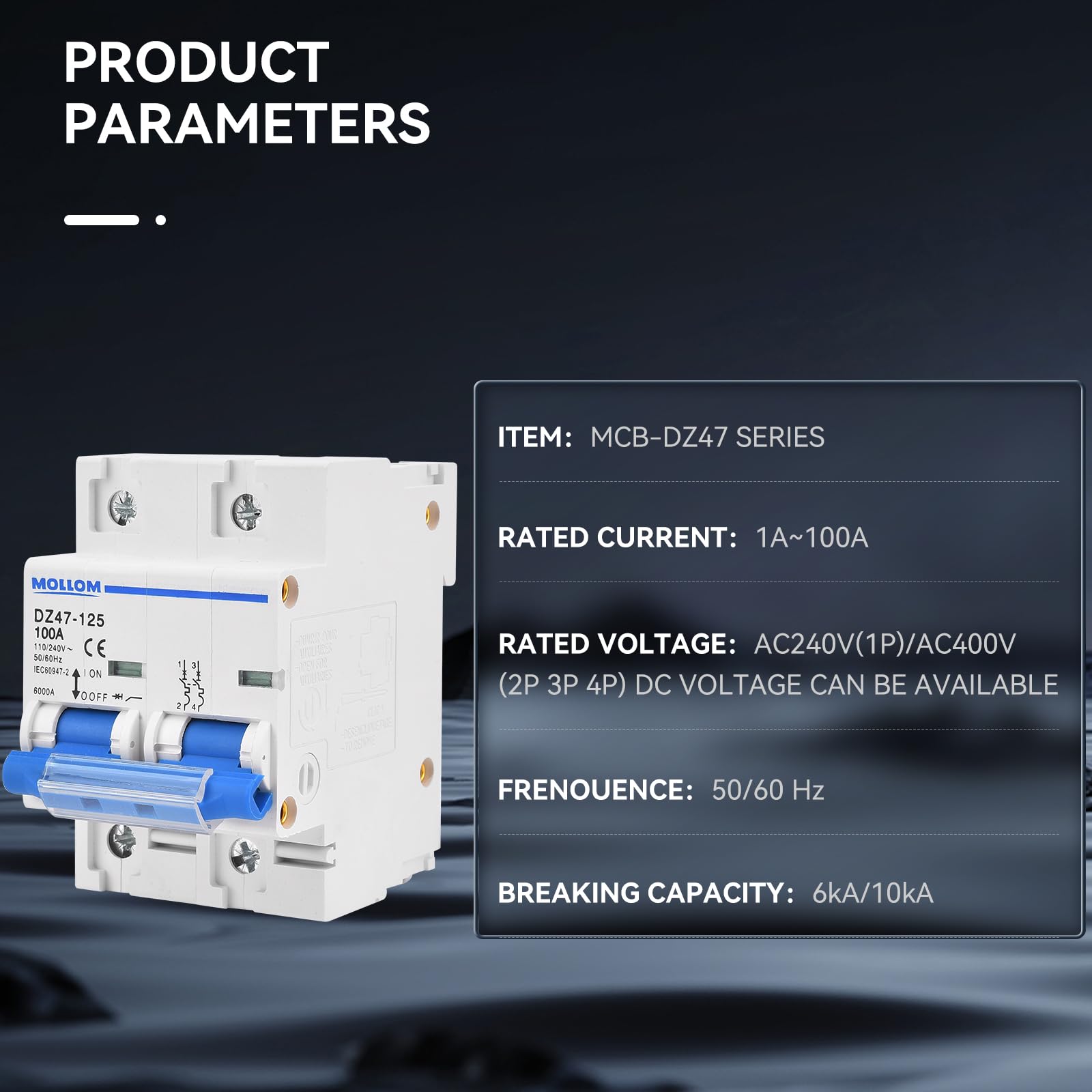 Snapklik.com : AC 2 Pole Miniature Circuit Breaker, 110V-240V 100Amps ...