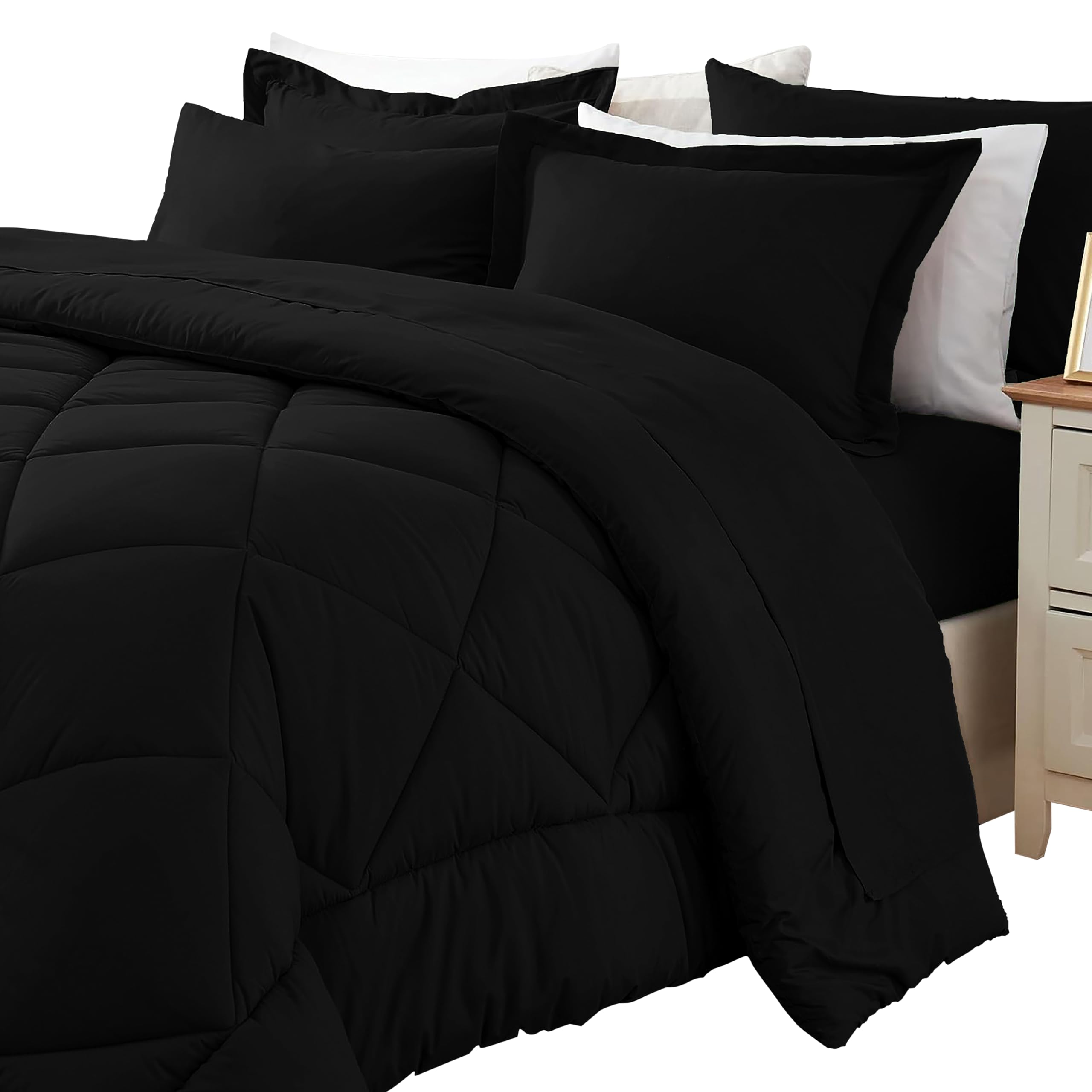 Amazon.com: Sleepdown Queen Comforter Set with Sheets 7 Piece, All ...