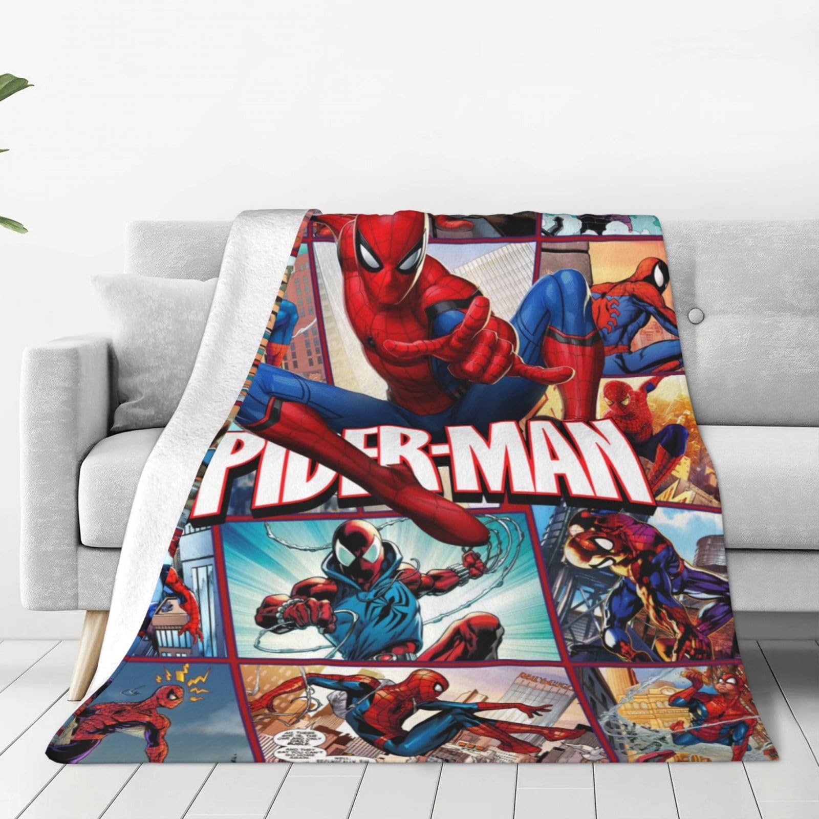 Amazon.com: Superhero Blanket Comic Hero Soft Flannel Cozy Throw ...