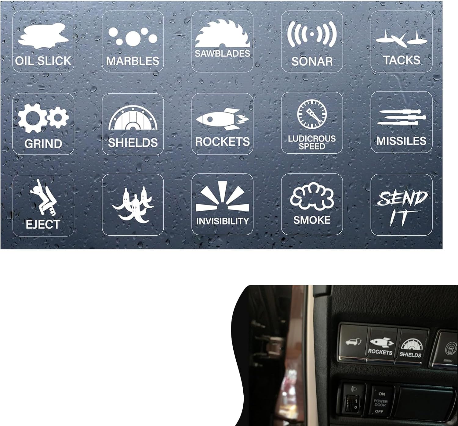 Amazon.com: Flygun 1 PC Car Switch Button Stickers, Clear Pattern ...