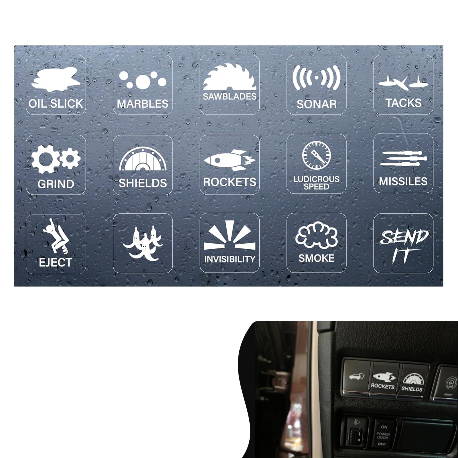 Amazon.com: Flygun 1 PC Car Switch Button Stickers, Clear Pattern ...