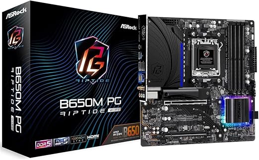 Amazon.com: ASRock B650M PG Riptide WiFi AMD Socket AM5 Ryzen 7000 Series Processors Motherboard ...