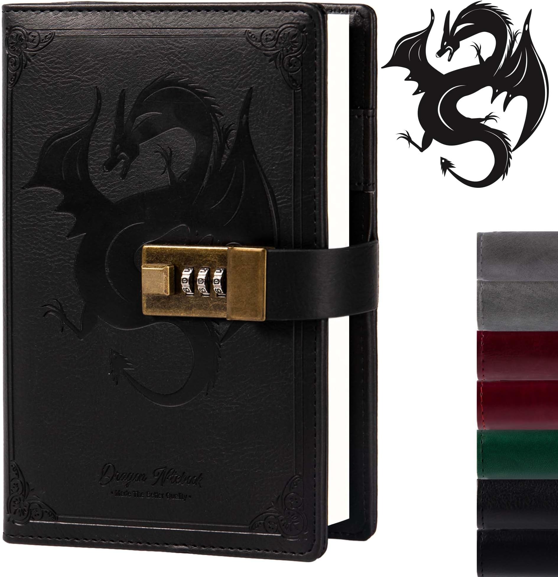 Komal's Passion Leather Handmade Leather Double Dragon Journal/Writing ...