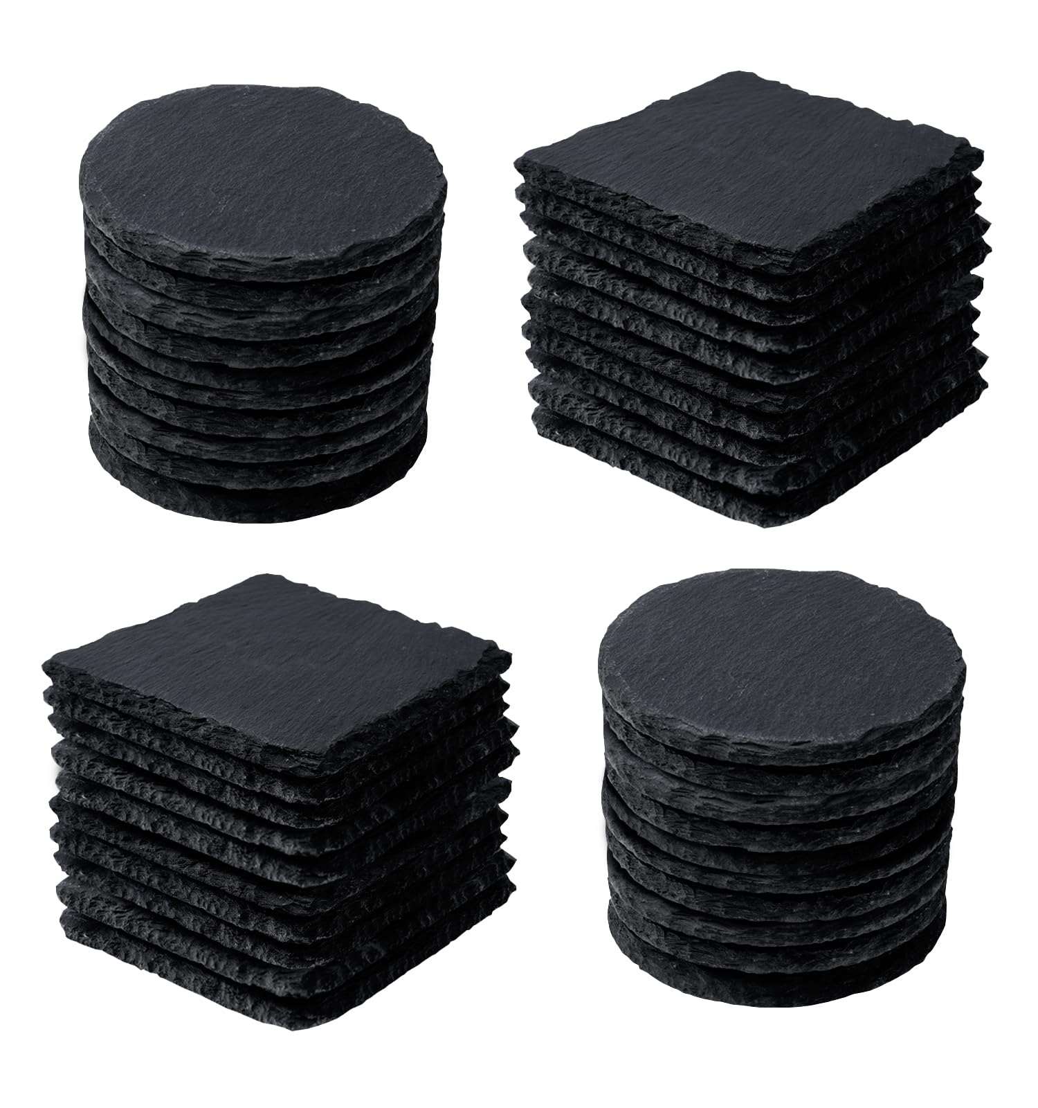Amazon.com: 40 Black Slate Coasters, 4Inch Blank Slate Coaster for ...