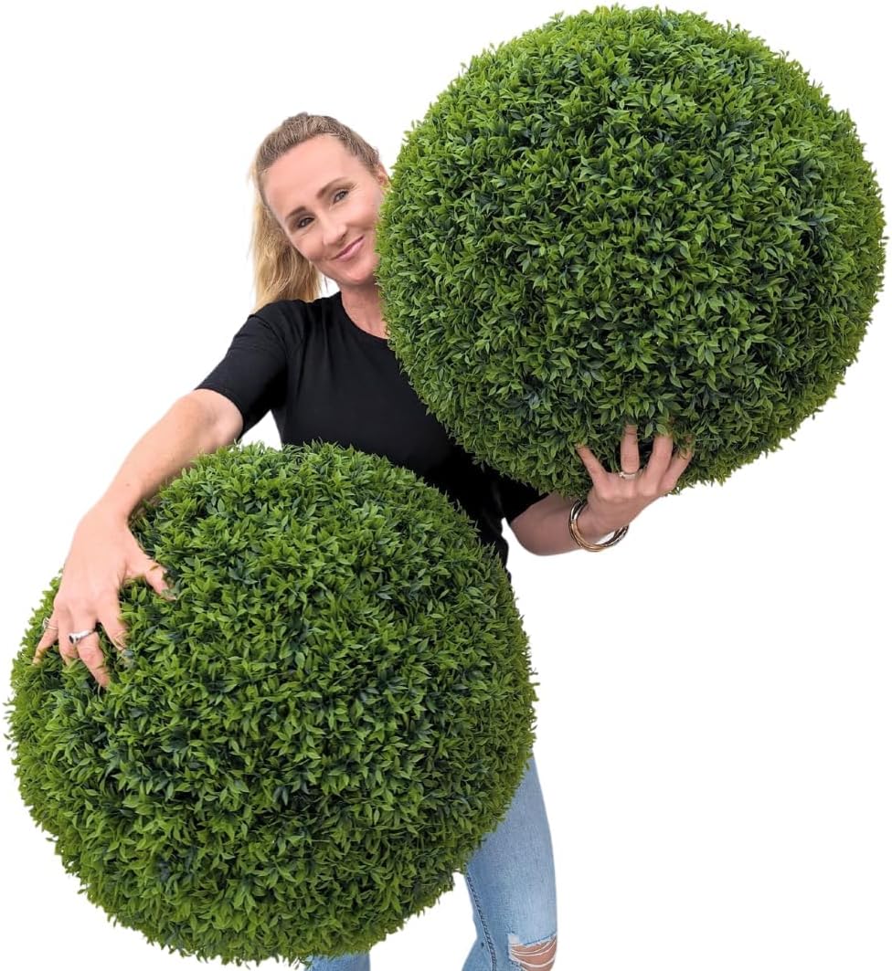Amazon.com - LXUXZ Artificial Plant Topiary Ball Greenery Decorative ...
