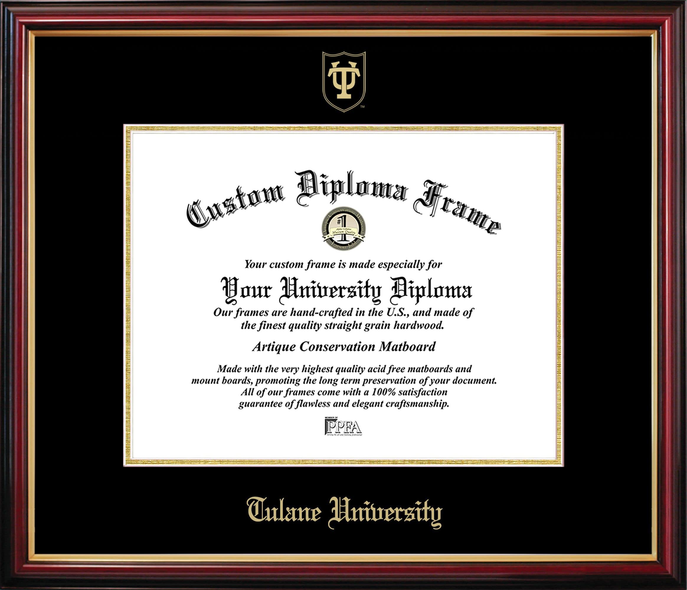 Amazon.com - Campus Images Tulane University Petite Diploma Frame