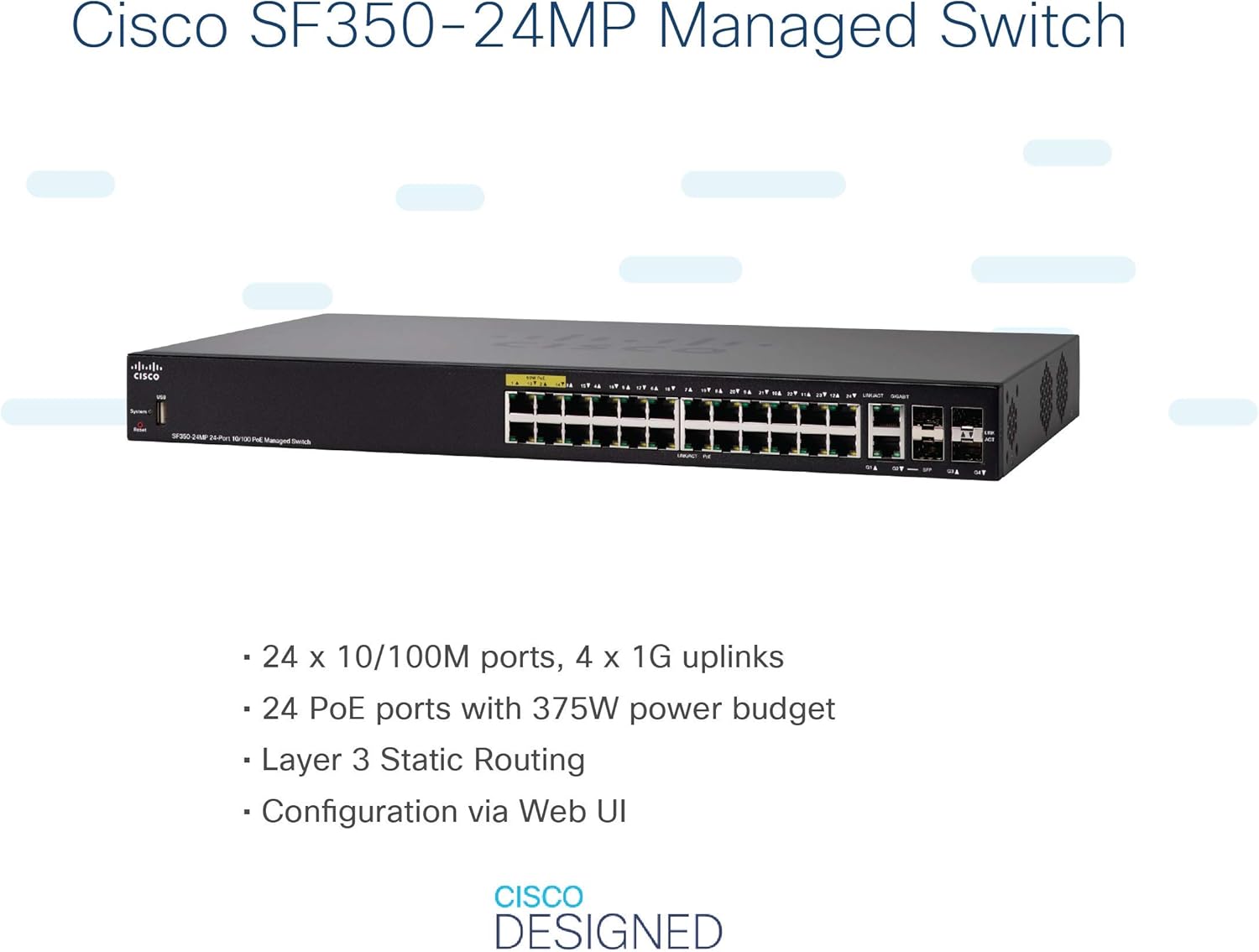 Cisco 24-Port Managed Switch ma 375W PoE و Gigabit عمان | Ubuy