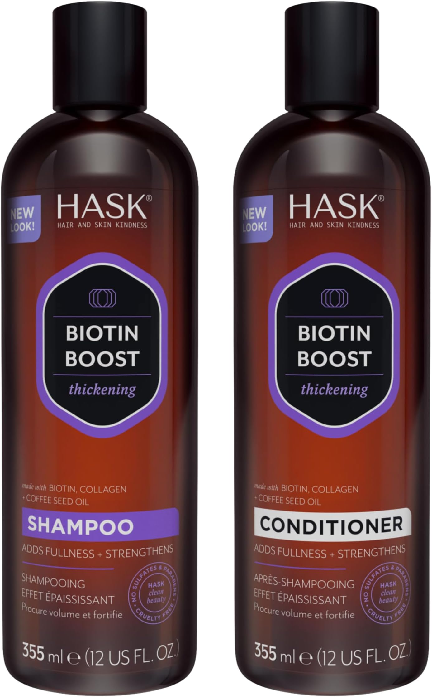Amazon.com: HASK BIOTIN BOOST Shampoo and Conditioner Set Thickening ...