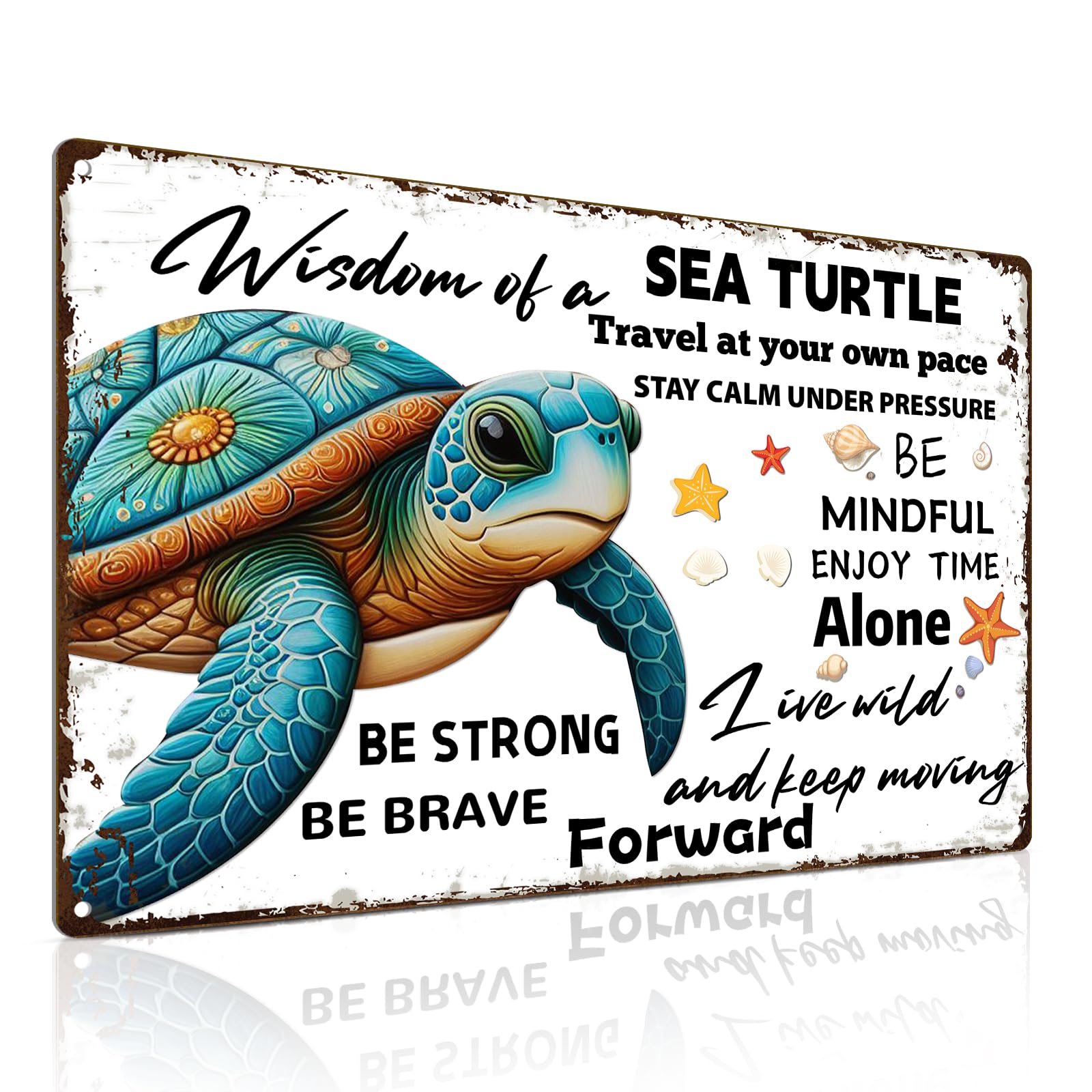 Amazon.com: ALKB Sea Turtle Decor - Sea Turtle Gifts Metal Sign Ocean ...