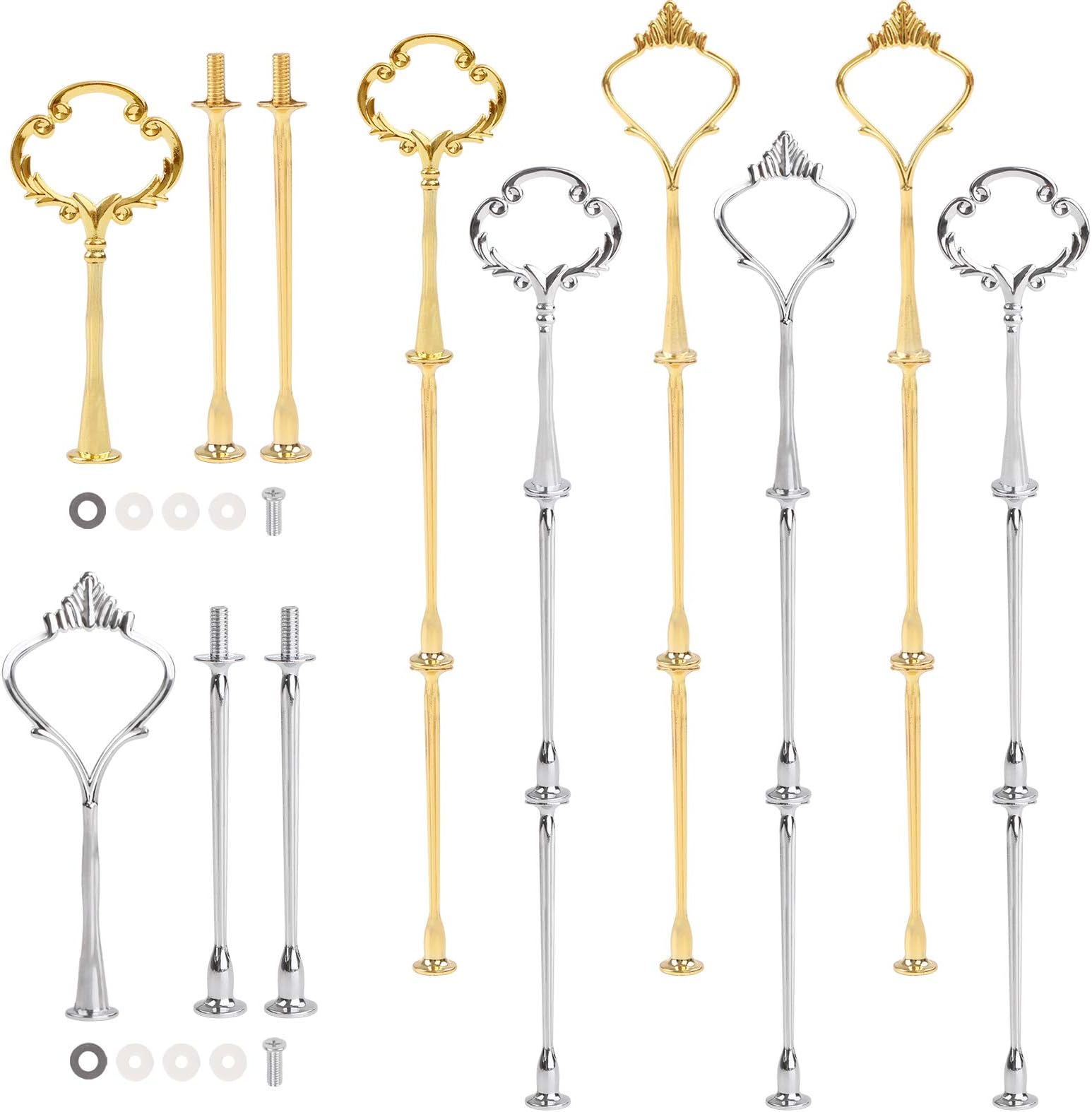 Amazon.com: 4 Sets of 3 Tier Cake Plate Stand Handle Hardware, Cake ...