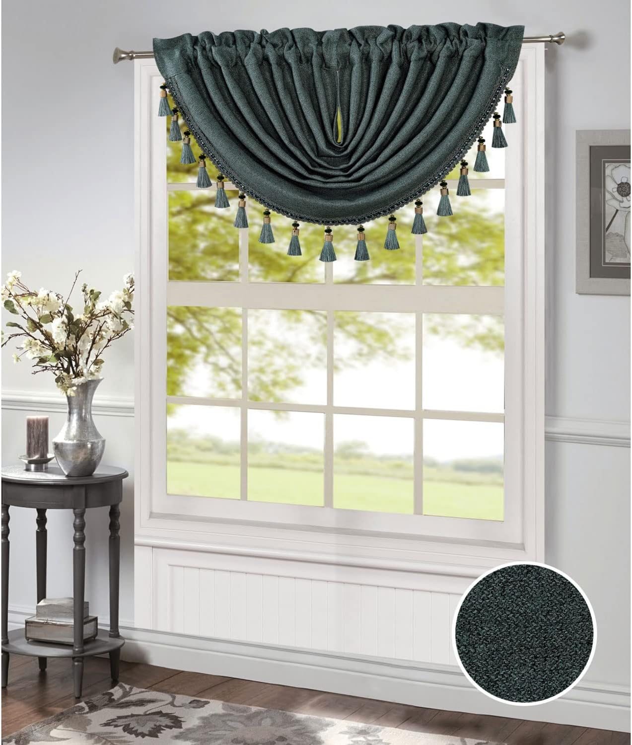 Amazon.com: PREMIUS Morgan Rod Pocket Window Panel and Waterfall ...