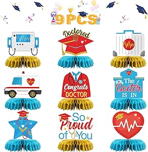 Amazon.com: Congrats Doctor Table Honeycomb Centerpieces, Doctor ...