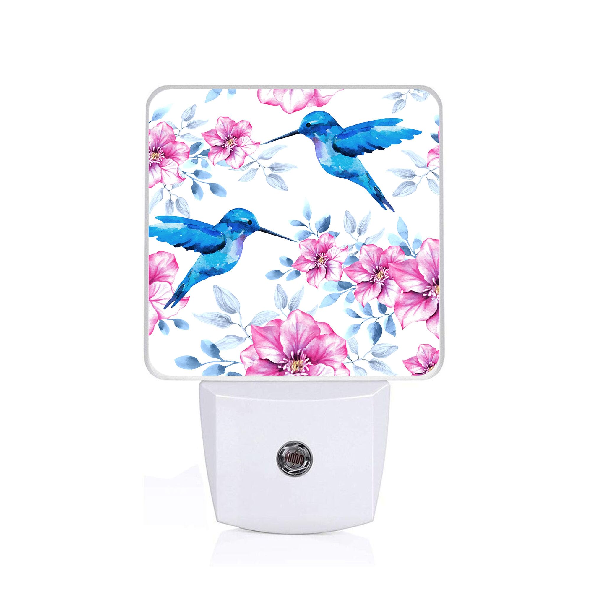 SLHFDKL Vintage Blue Hummingbirds Night Light, Plug-into Wall Pink ...