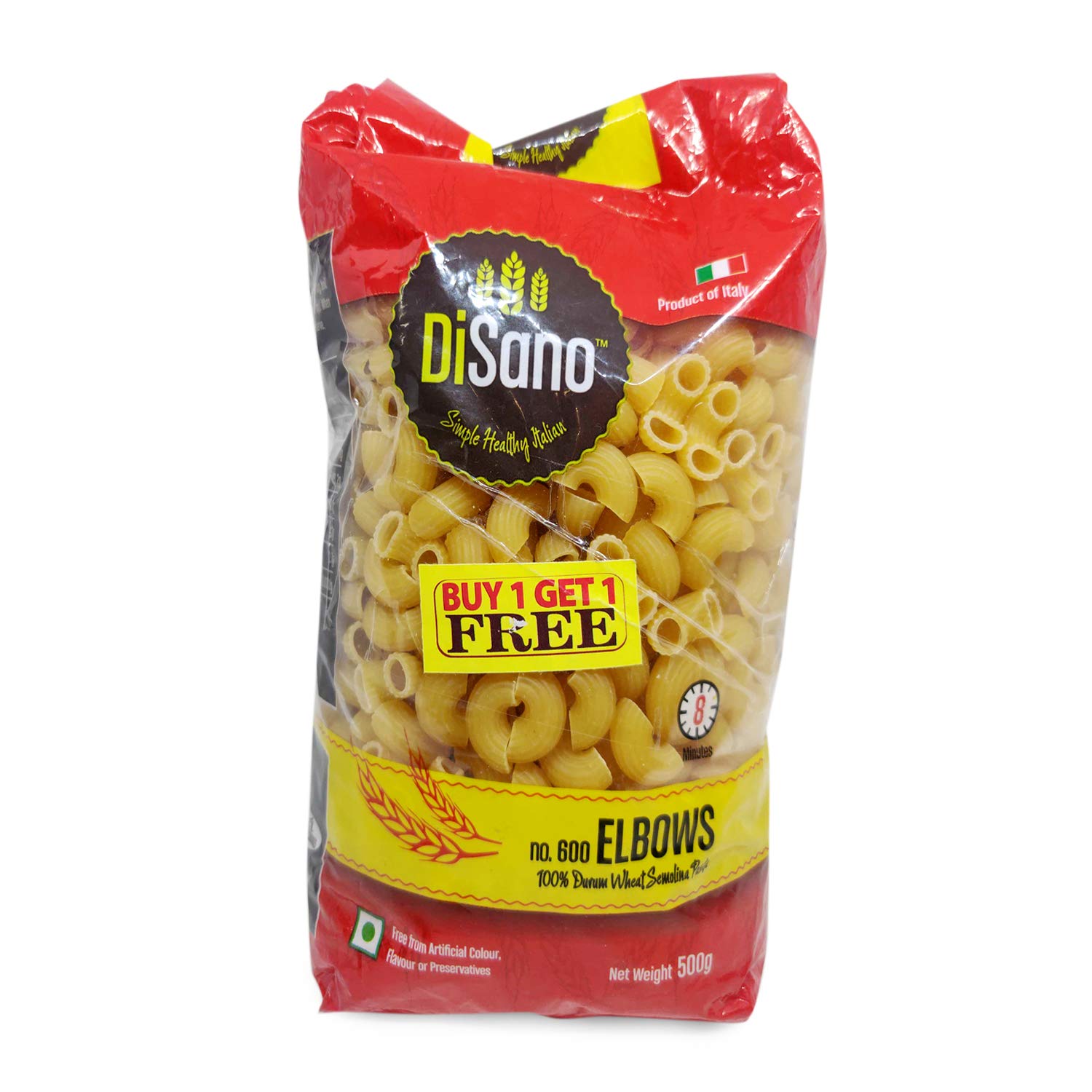 Disano Elbow Pasta, Vegetarian 500 Gram (Buy One get One Free) : Amazon ...
