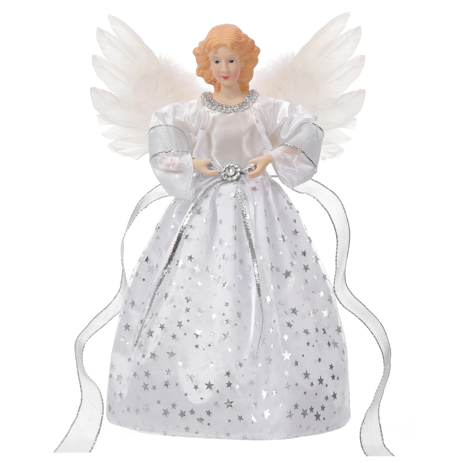 Amazon.com: Lewondr Christmas Tree Topper Angel, 12" Lighted Angel Tree ...