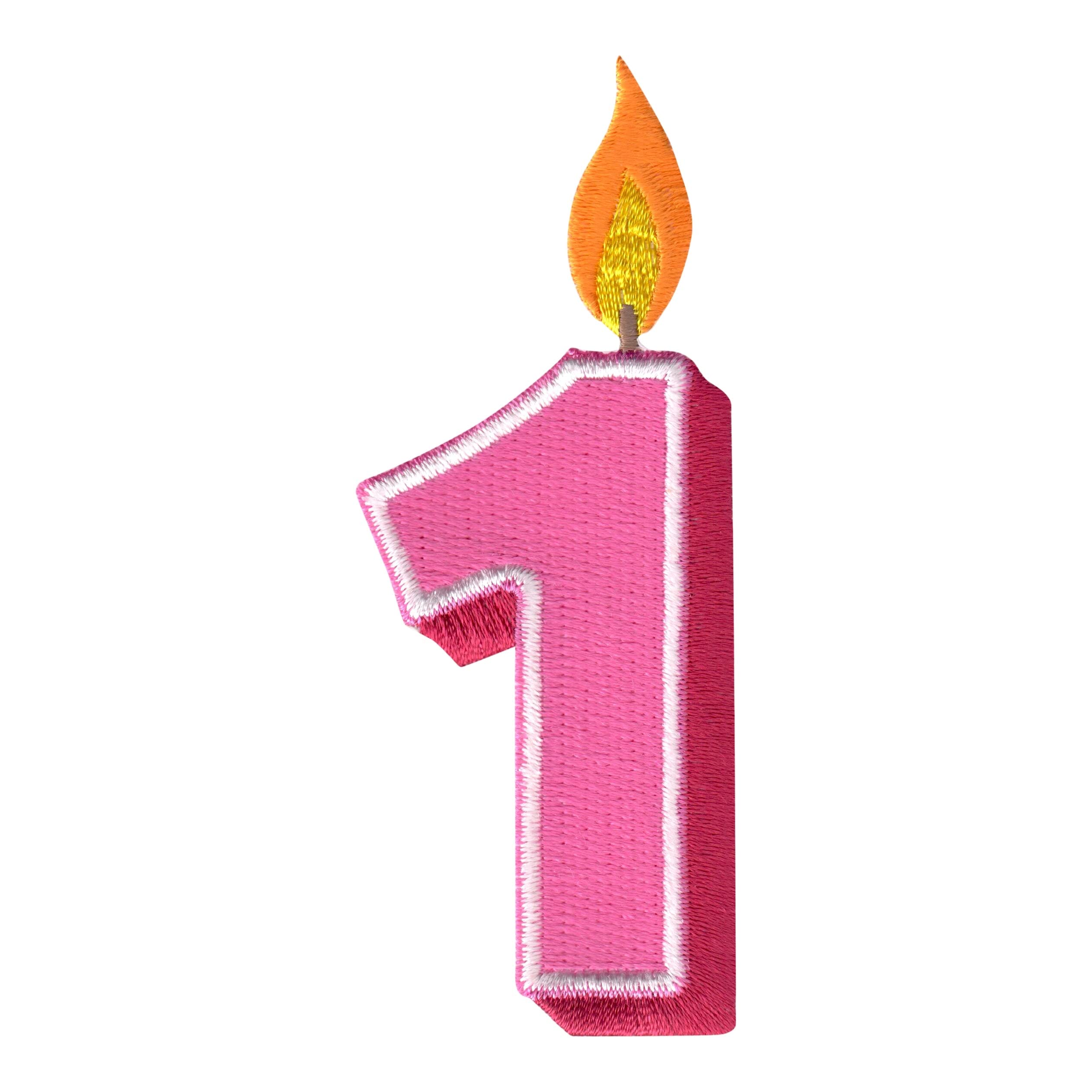 Amazon.com: Pink Birthday Number 1 Iron On Patch, Iron On/Sew On ...