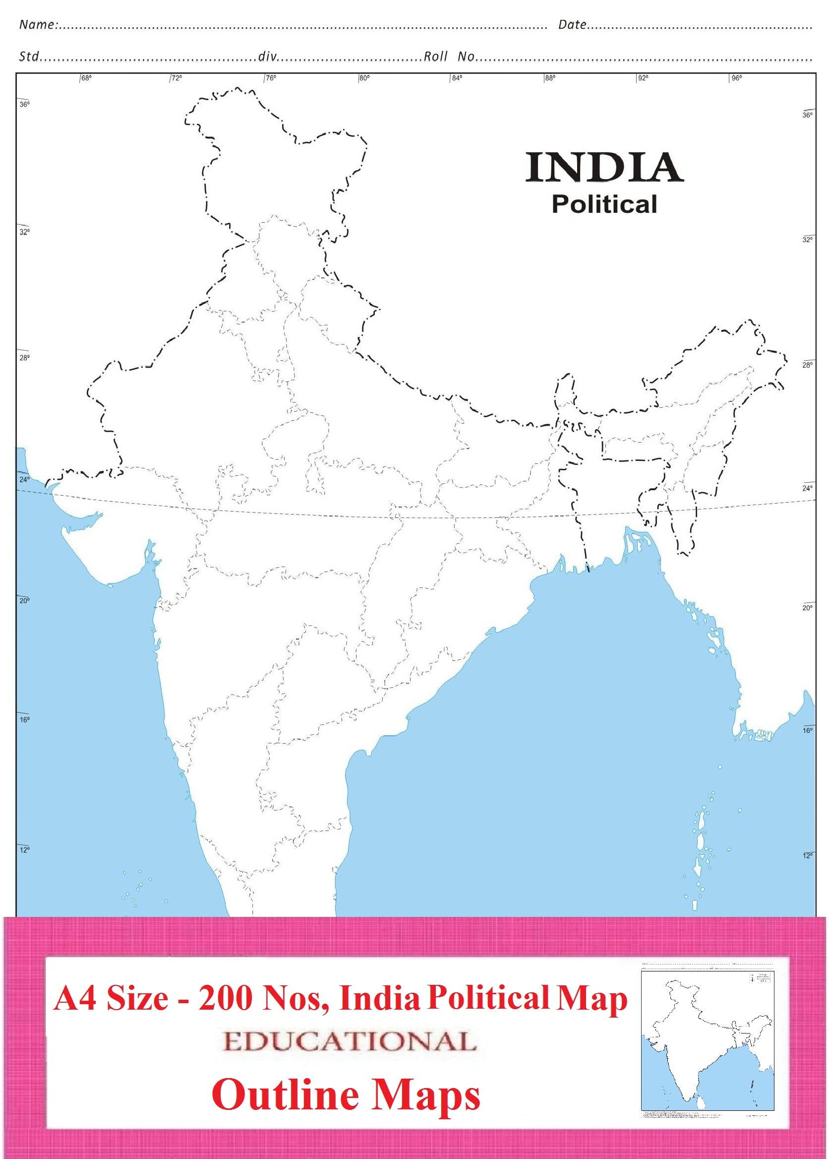 Image Result For Political Map Of India A4 Size Politicalmap India