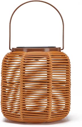Amazon.com: MYCRLIFE Solar Outdoor Rattan Lanterns, Decorative Hanging ...
