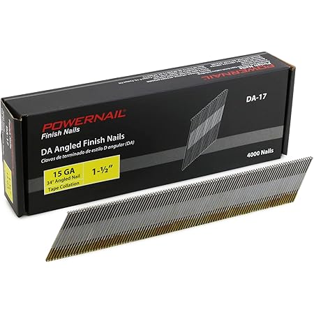 Powernail DA17 15 Gauge 1-1/2 Inch Length 34 Degree Angled Finish Nails ...
