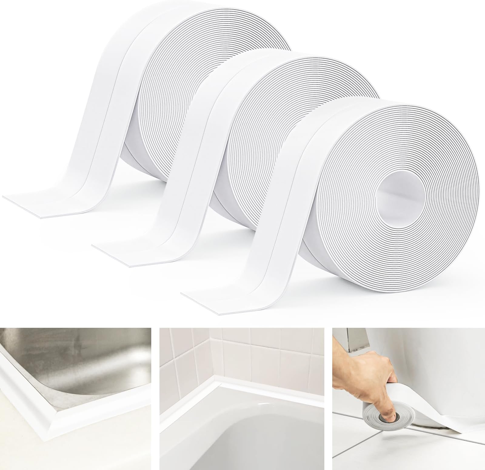 Magic Tub and Wall Peel and Caulk Strip - Create a Tight Seal Between ...