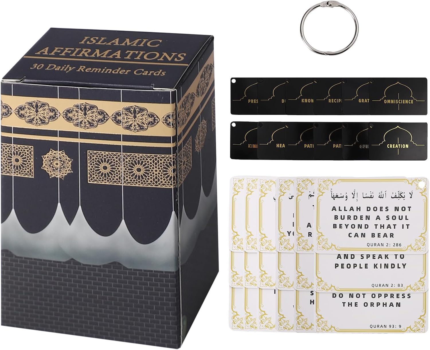 Amazon.com: Islamic Affirmations Cards with Kaaba Decor Box,30 Daily ...