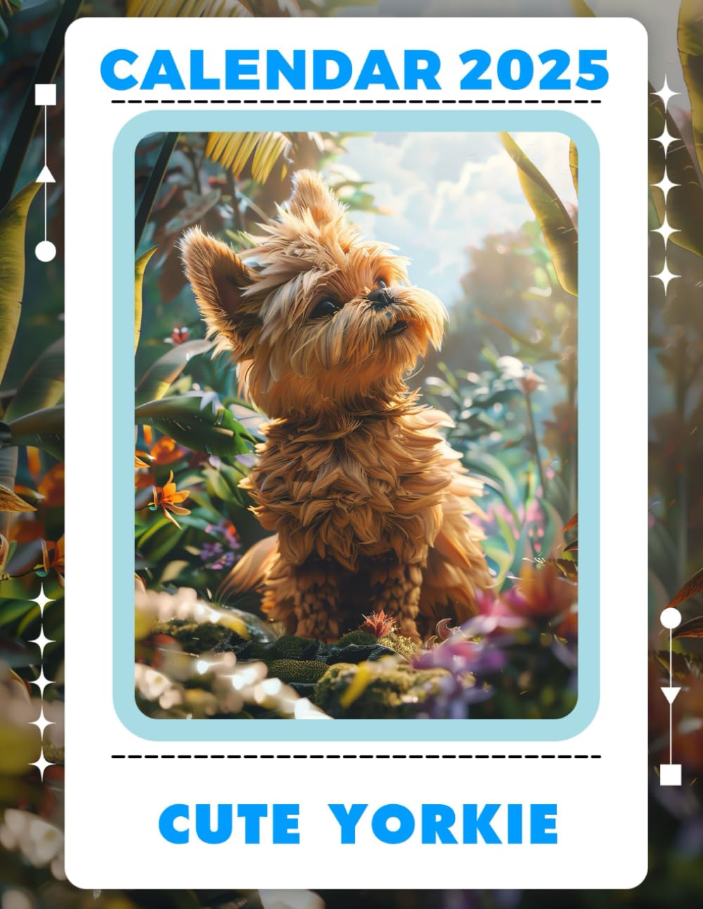 Cute Yorkie Calendar 2025: 12 Months 2025 Jan to Dec with Holidays ...