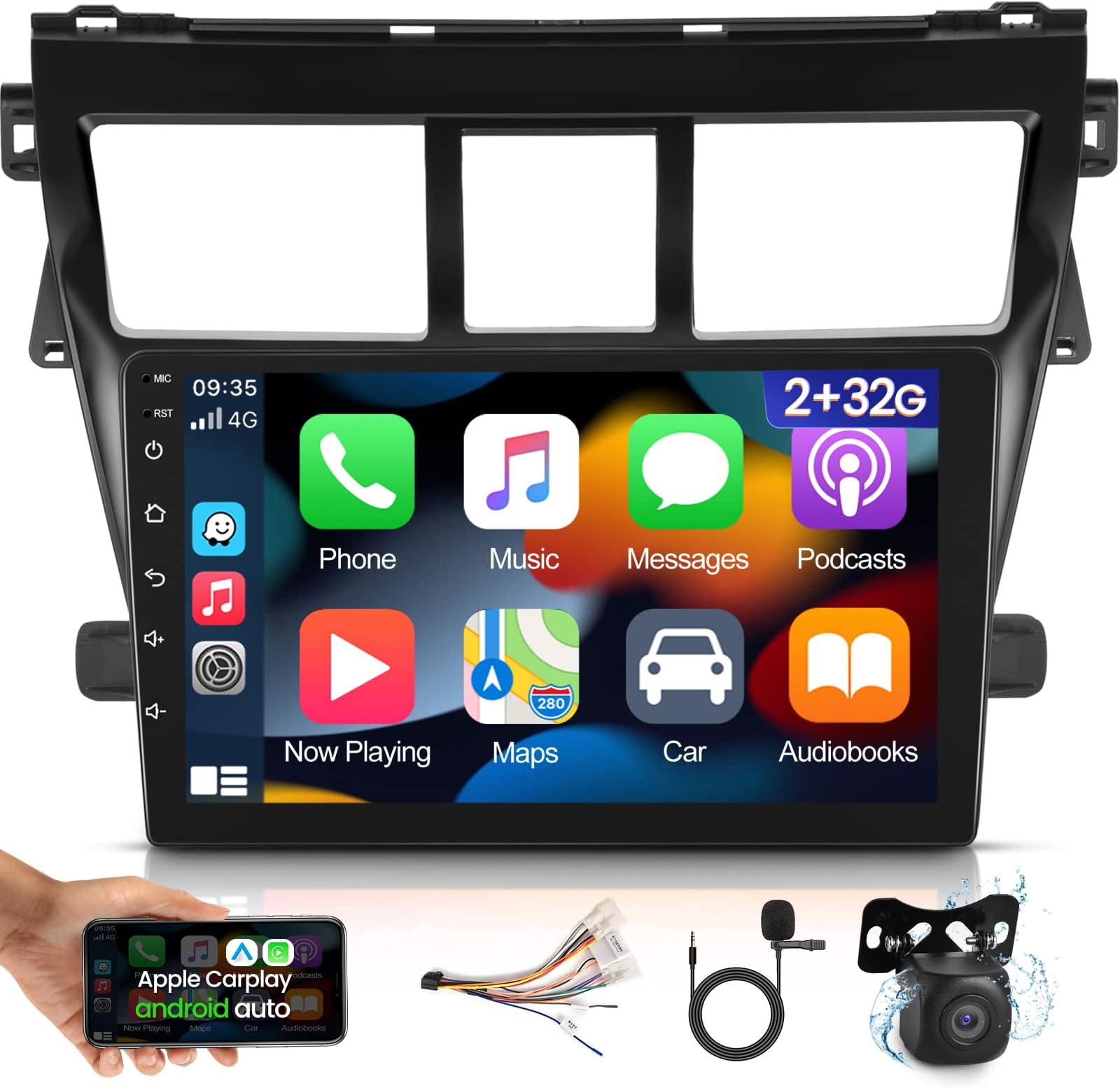 Amazon.com: [2G+32G] Car Radio for Toyota Vios Yaris 2007 2008 2009 ...