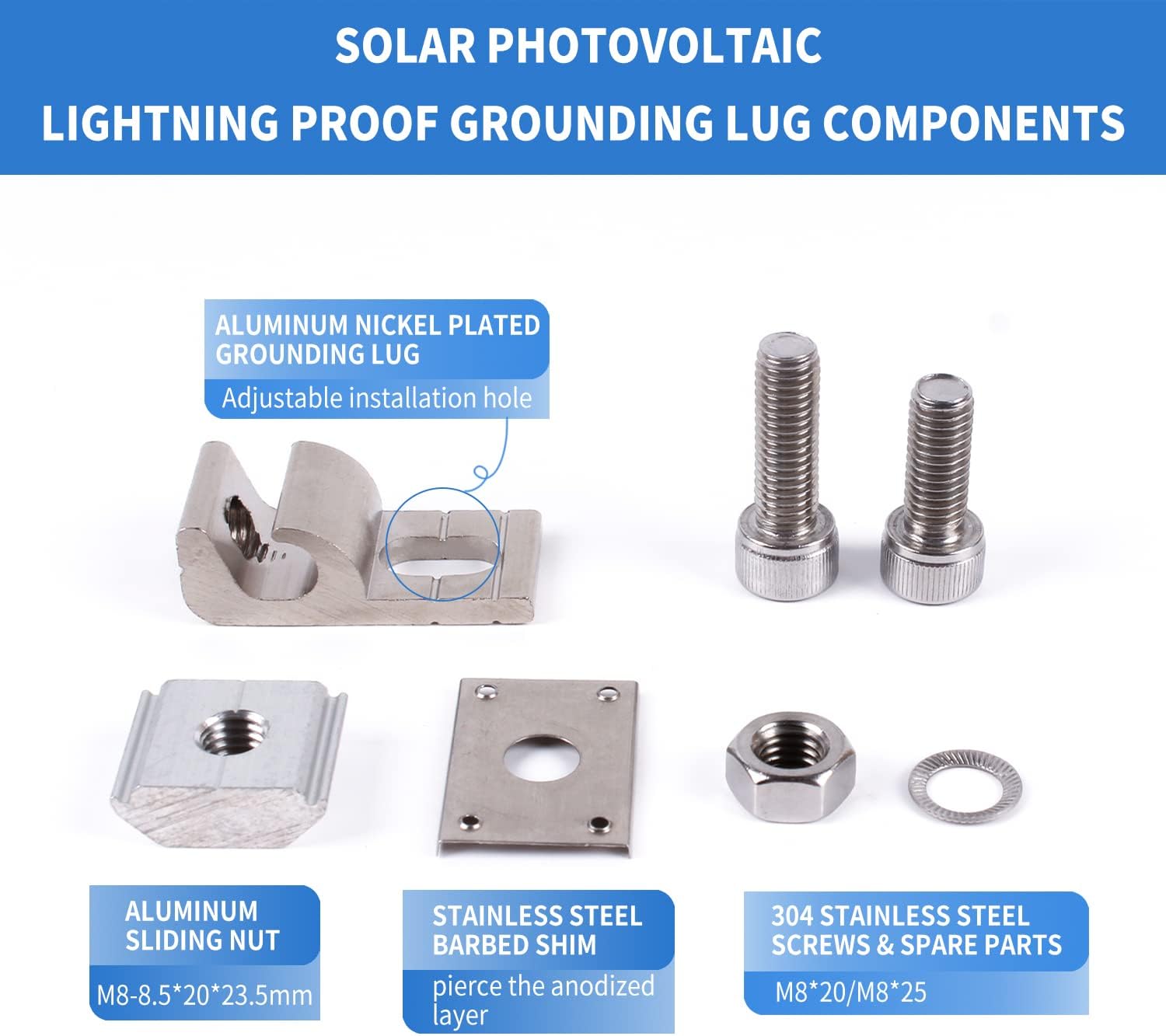 5Sets Solar Panel Grounding Lugs Solar Mounting Bahrain | Ubuy