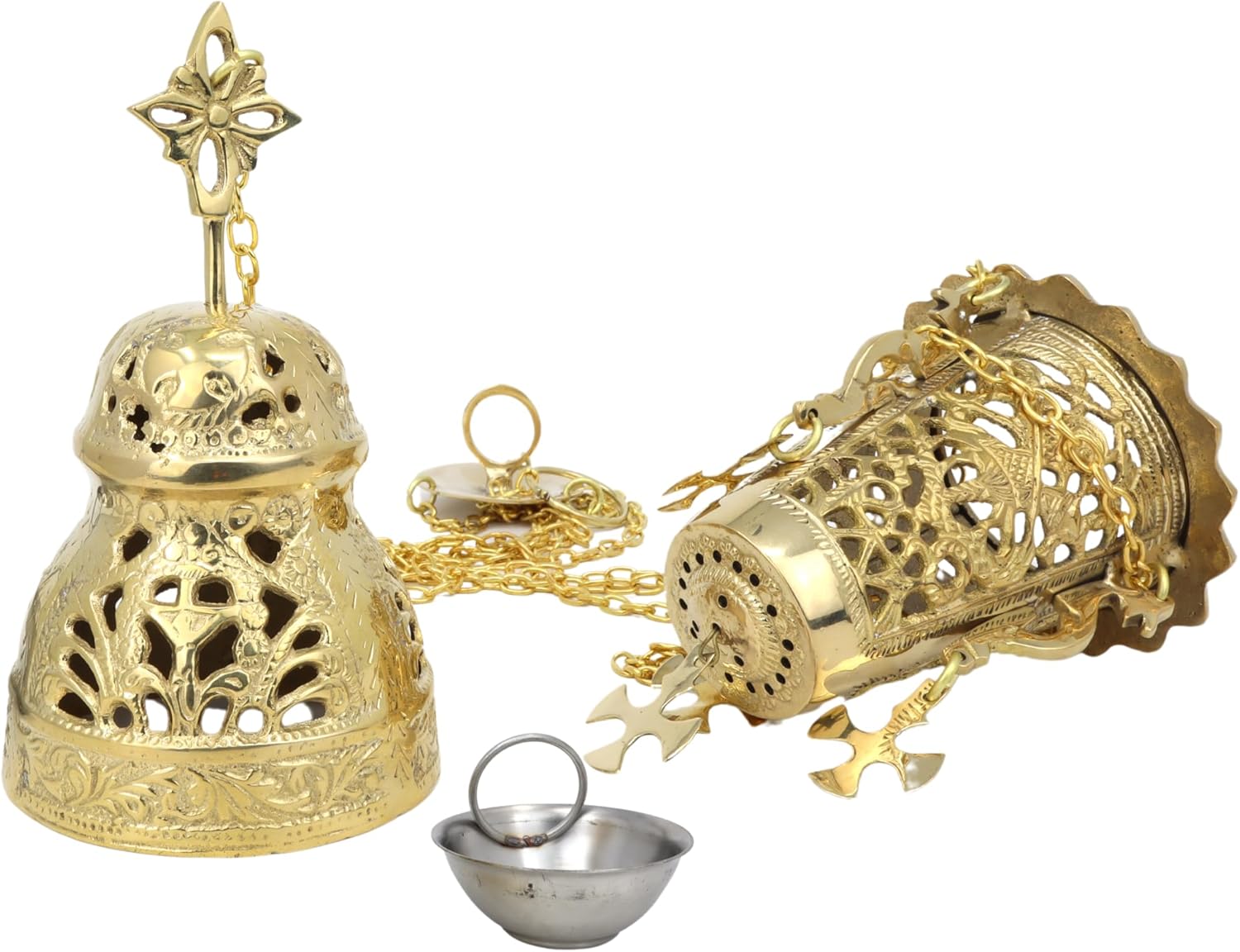 Amazon.com: Needzo Ornate Hanging Brass Censer, Charcoal and Incense ...
