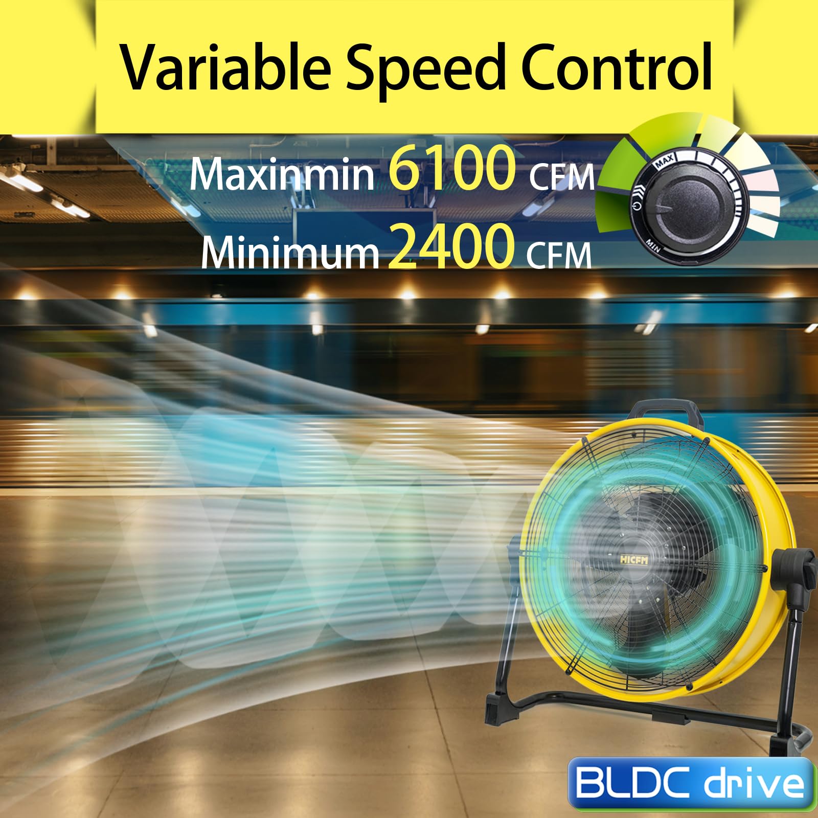 Snapklik.com : HiCFM 20 Inch DC Motor Drum Fan, 6100 CFM High-velocity ...