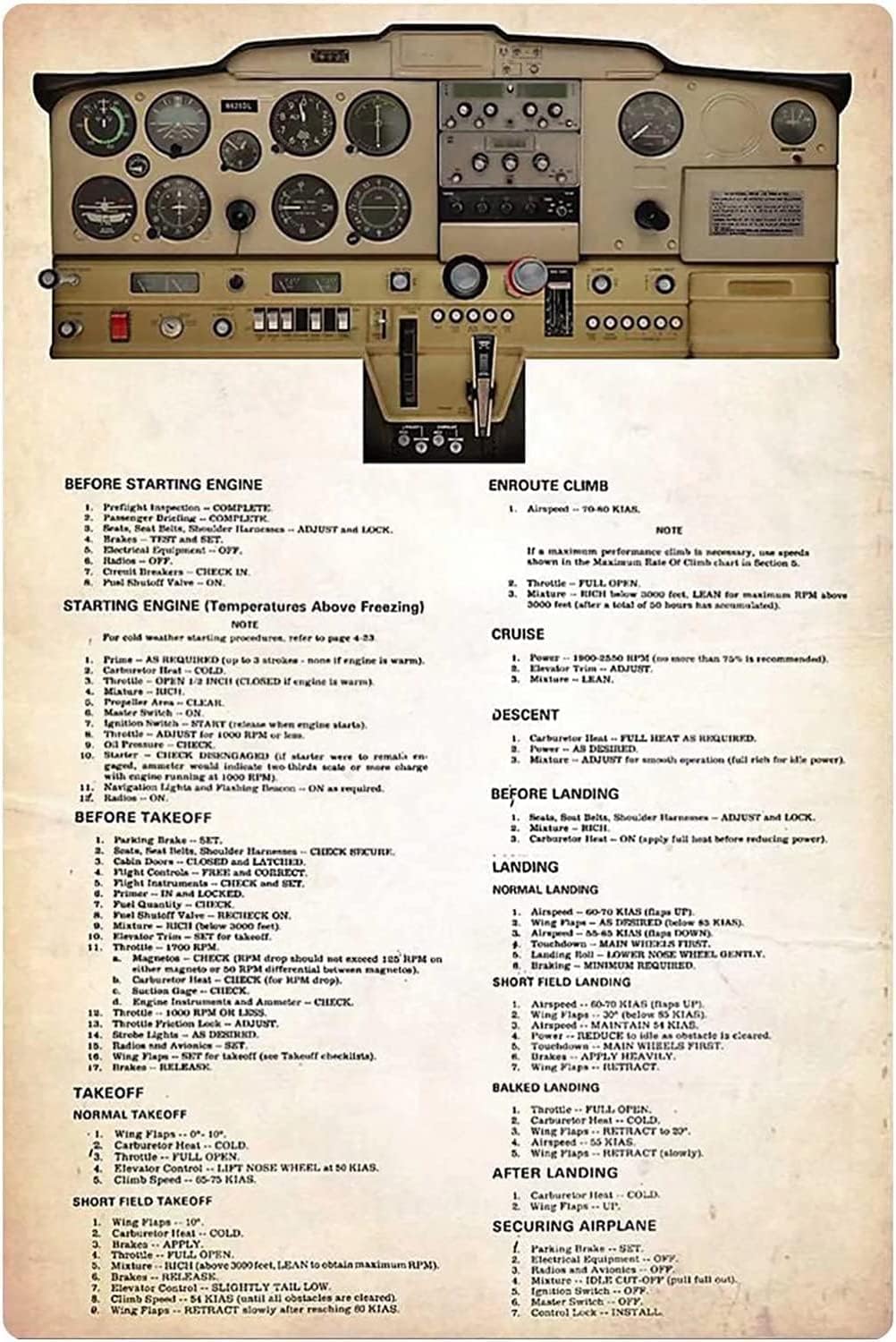 Amazon.com: Pilot Knowledge Metal Tin Signs Flight Instrument ...