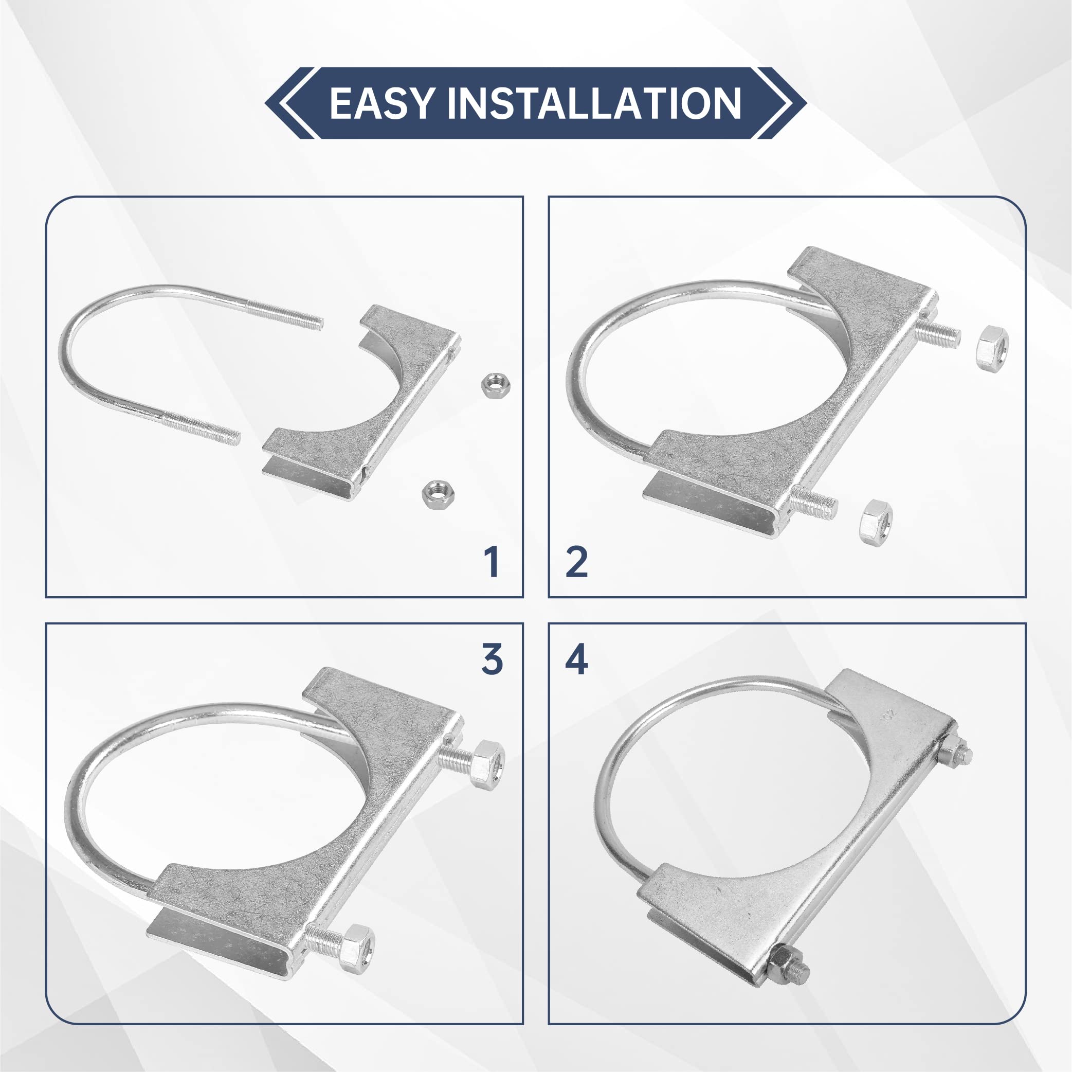 Snapklik.com : BATONECO 4" U Bolt Clamp, Muffler Exhaust Clamps,4 Inch ...