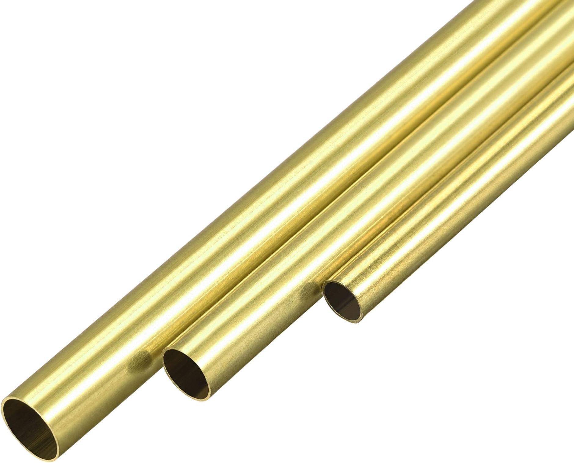 sourcing map Brass Tube, 1mm 1.5mm 2mm 2.5mm 3mm 3.5mm OD x 0.2mm Wall ...