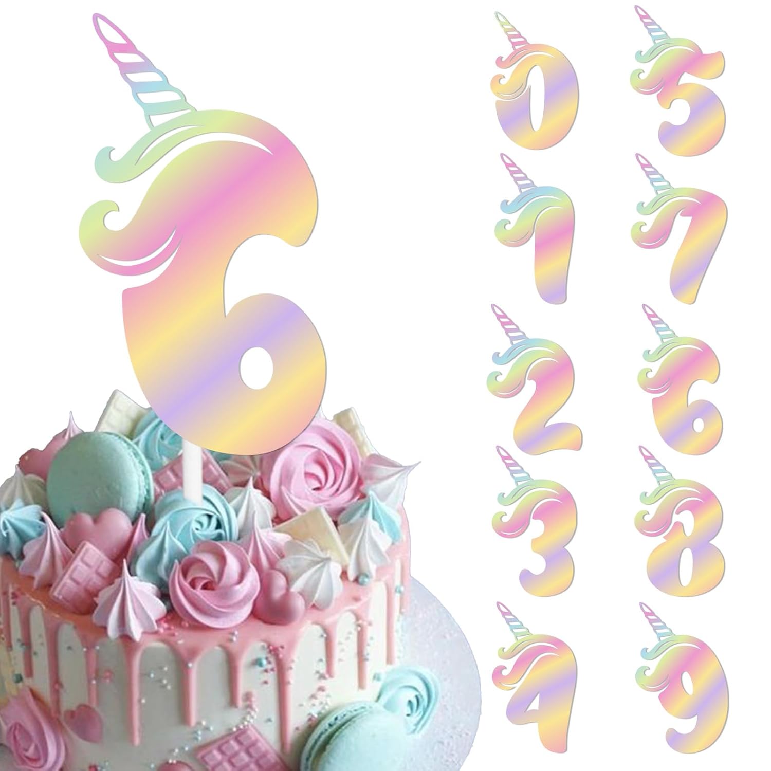 Buy Pink Number 6 Cake Topper Cheer to Antler Theme Party Decor Pick ...