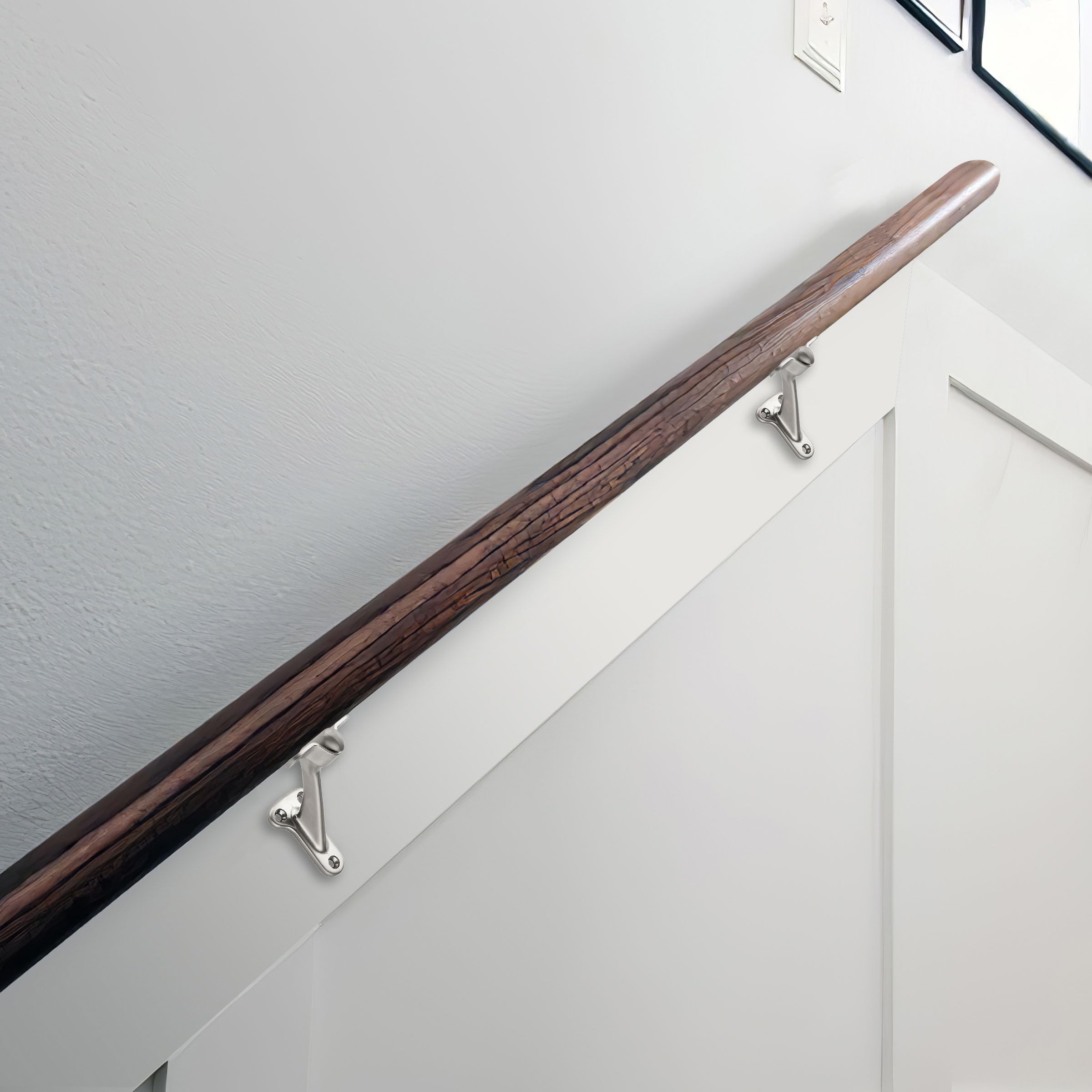 Brushed Nickel Handrail Radiant BN RTR430 Round Bar Heated Towel Rail