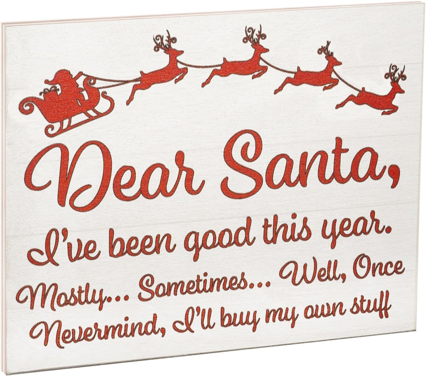 Amazon.com: JennyGems Dear Santa I've Been Good Wooden Christmas Sign ...