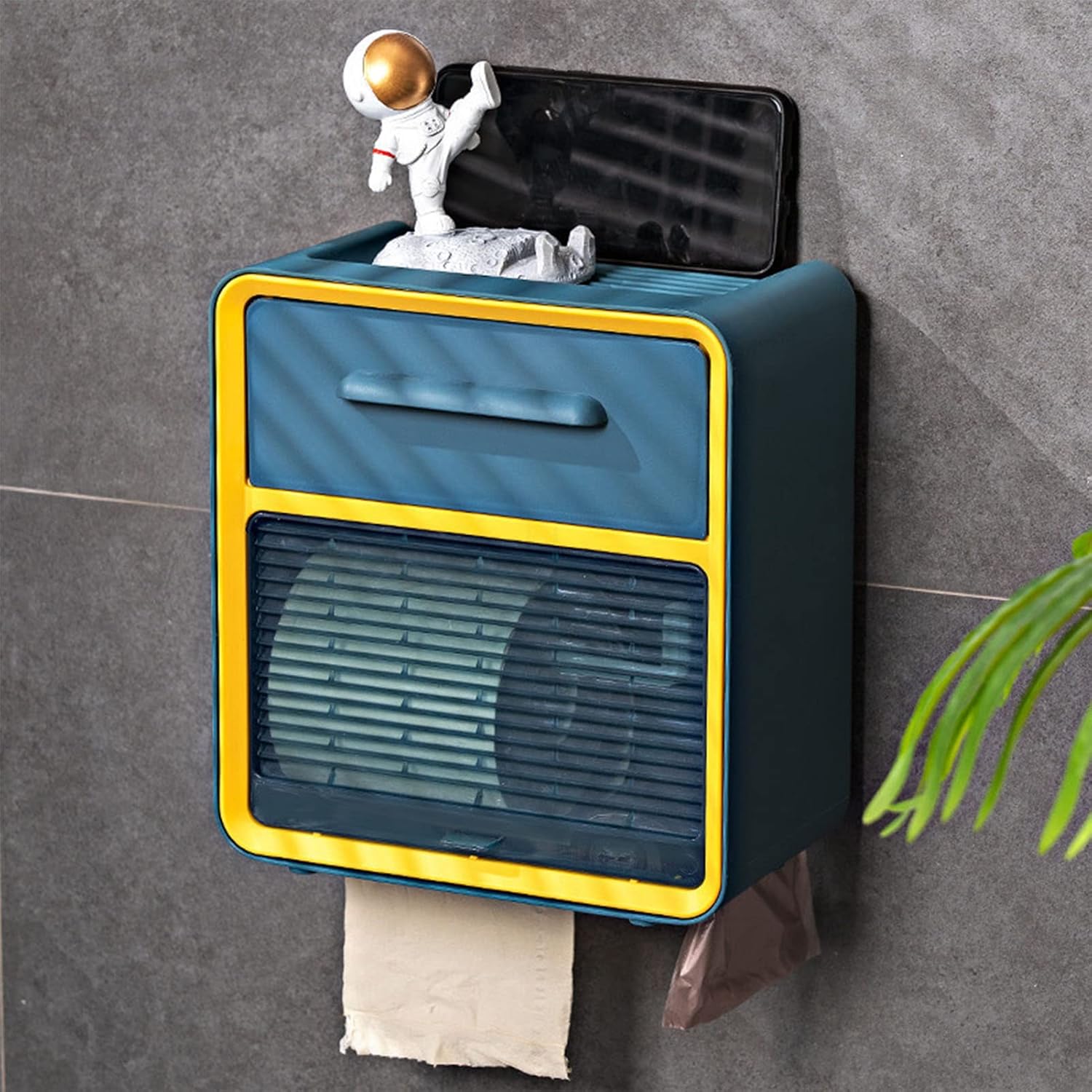 Amazon.com: Toilet Paper Holder with Shelf and Storage, Wall Mount ...