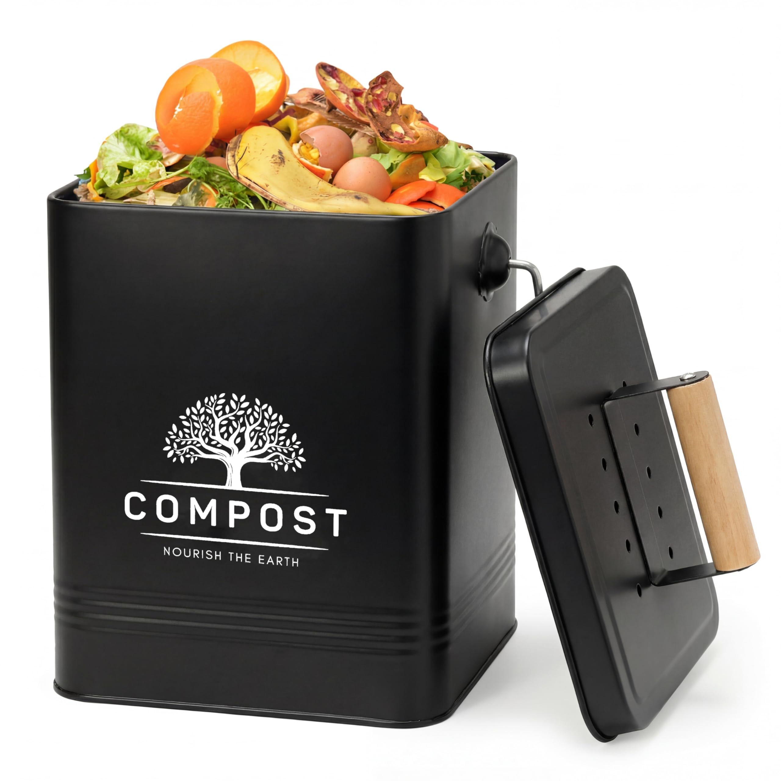 Snapklik.com : PERFNIQUE Kitchen Compost Bin, 1.7 Gallon Countertop ...