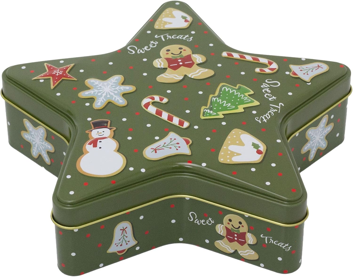 Carousel Home Green Star-Shaped Christmas Tin Storage Boxes | Festive ...