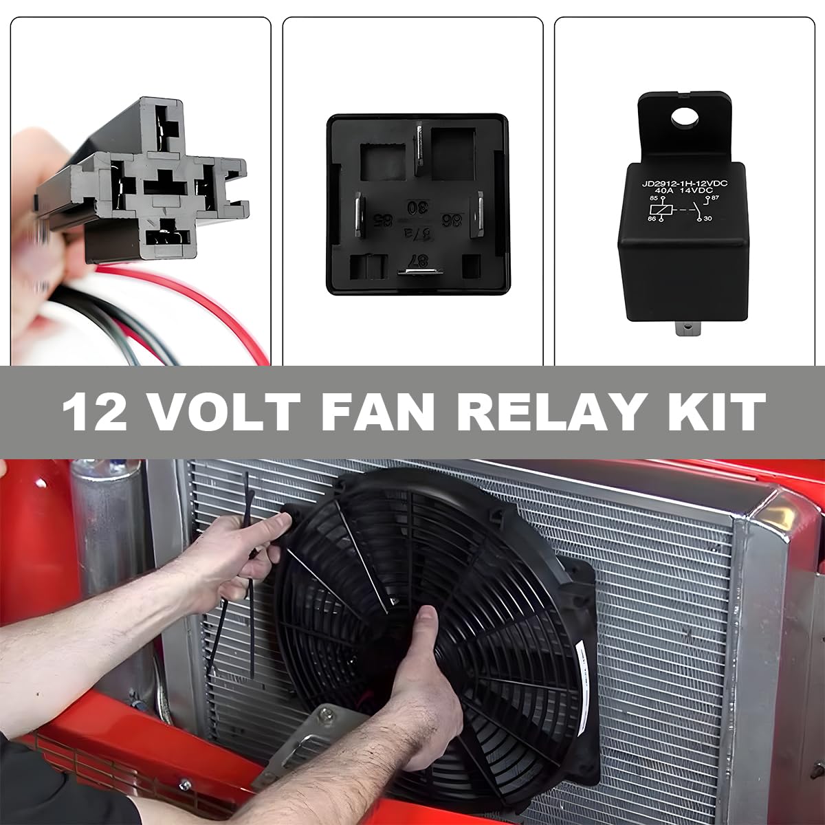 Snapklik.com : Electric Fan Relay Kit, 40 AMP Cooling Fan Relay ...