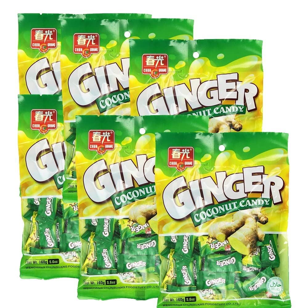 Amazon.com : Ginger Coconut Candy 5.6oz/150g pack of 6 : Grocery ...