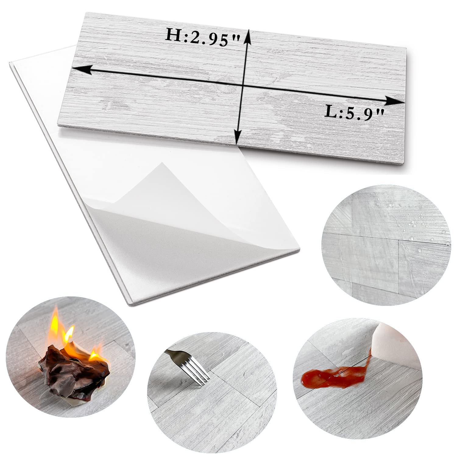 Snapklik.com : 200 Piece Peel And Stick Backsplash PVC Tile, 3 Inch X 6 ...