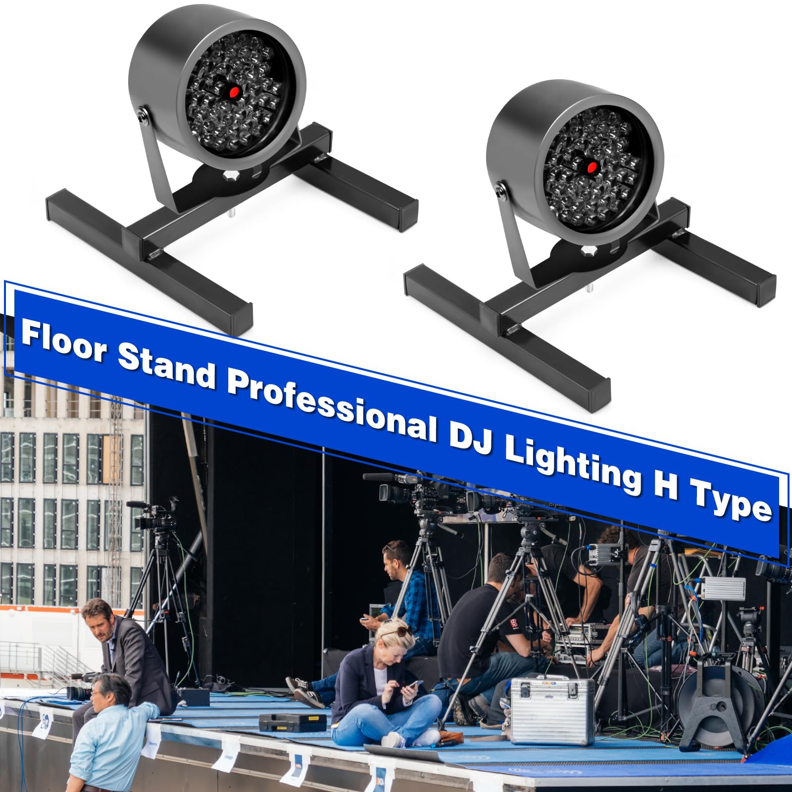 Snapklik.com : 2 Pcs LED Par Can Floor Stand Pro DJ Lighting H Frame ...