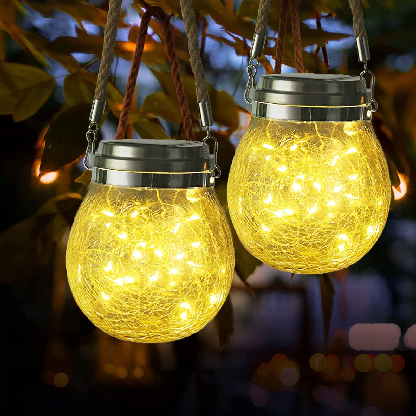 2x LED Solarglas - LED Solar Einwegglas 30 LEDs 11,5x14,5cm warmweiß ...