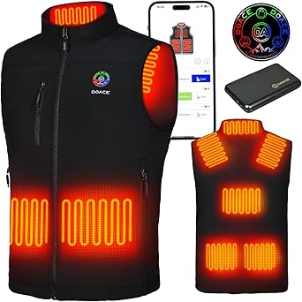 Amazon.com: DOACE Heated Vest for Men and Women with APP Control, Smart ...