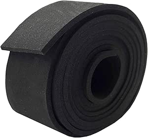 Neoprene Foam Strip Roll by Dualplex, 3" Wide x 10' Long x 1/8" Thick, Weather Seal High Density ...