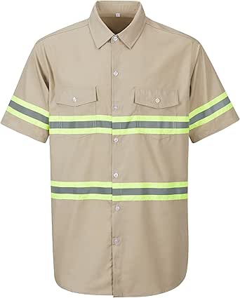 Amazon.com: Ousafeve Class 3 Hi Vis Button Up Safety Work Shirts for ...