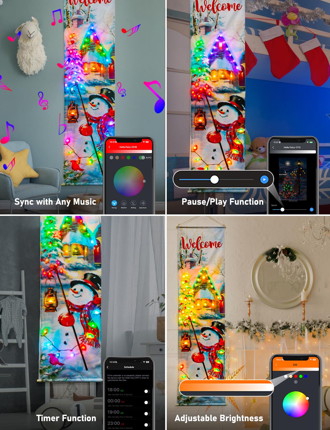 Snapklik.com : Lighted LED Christmas Wall Art - Custom Modes - Light Up ...