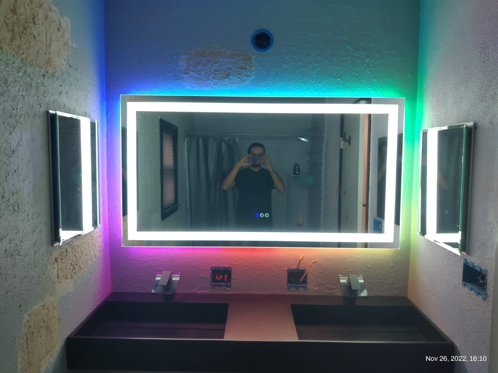 $39/mo - Finance LOAAO 55X30 Inch RGB LED Bathroom Mirror with Lights ...